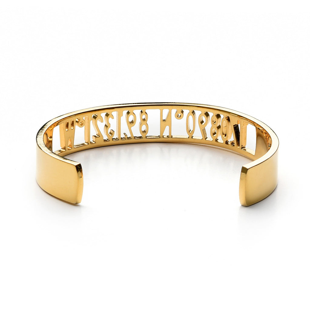 Open Air Bracelet 10mm - Negative Space Cuff with Custom Coordinates