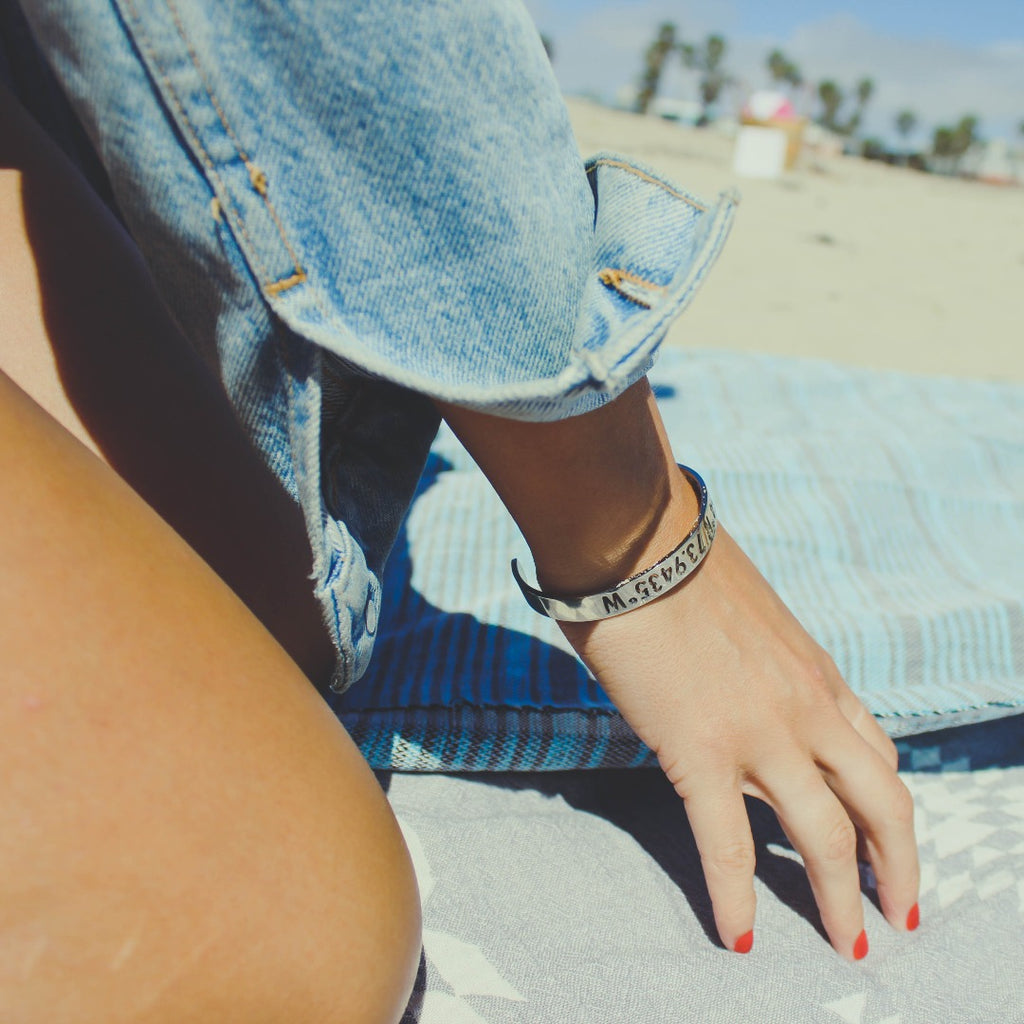 Sky Bracelet - Negative Space Cuff with Custom Coordinates