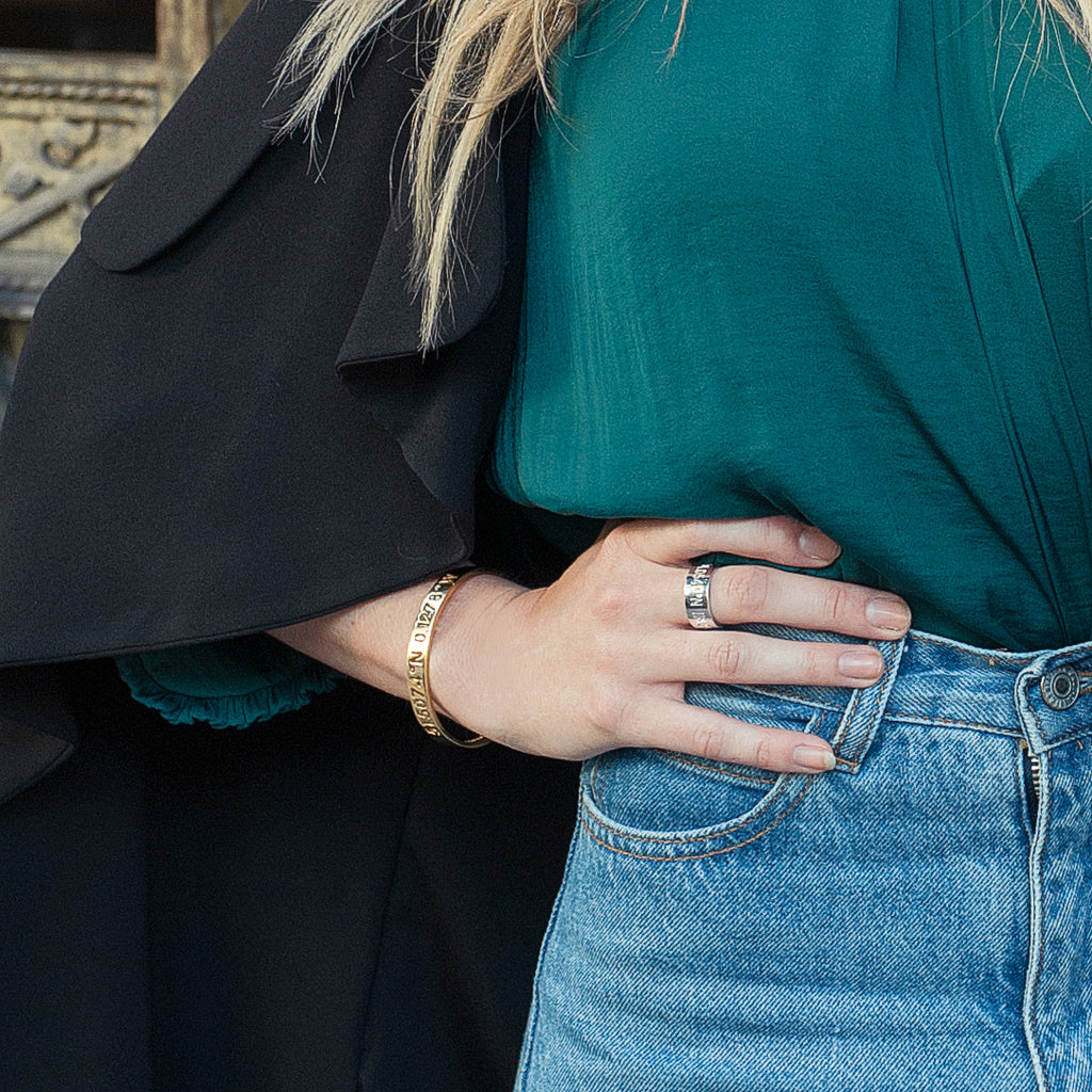 Delta Ring - Bold Ring for Men and Women with Custom Coordinates