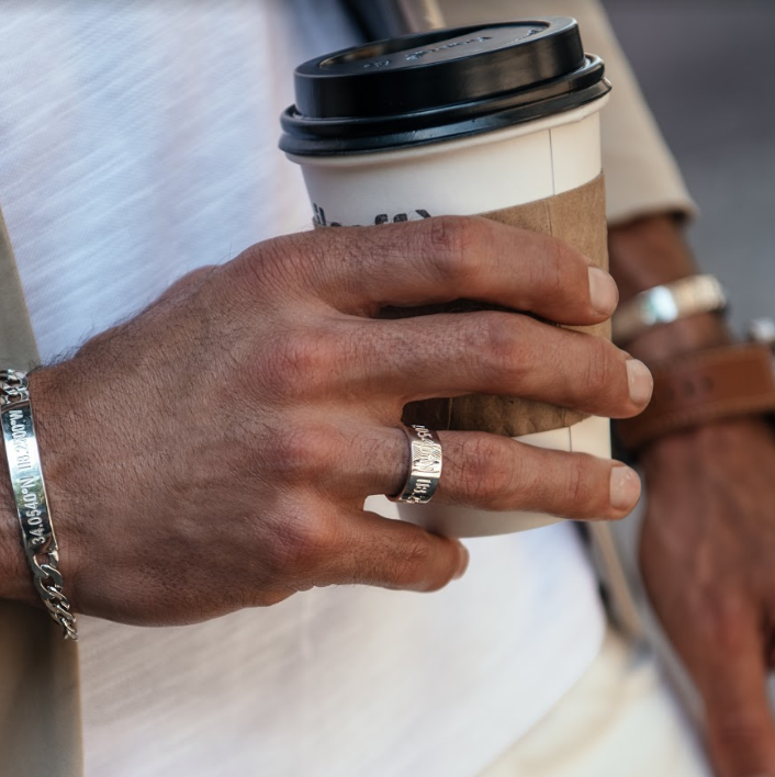 Delta Ring - Bold Ring for Men and Women with Custom Coordinates