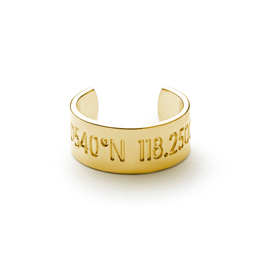Delta Ring - Bold Ring for Men and Women with Custom Coordinates
